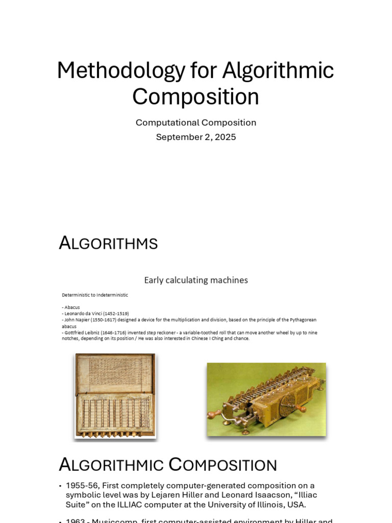 Methodology for Algorithmic Composition | PDF | Markov Chain | Chaos Theory