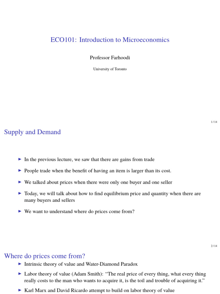 Eco101 Week3 Supply and Demand | PDF | Value (Economics) | Supply And ...