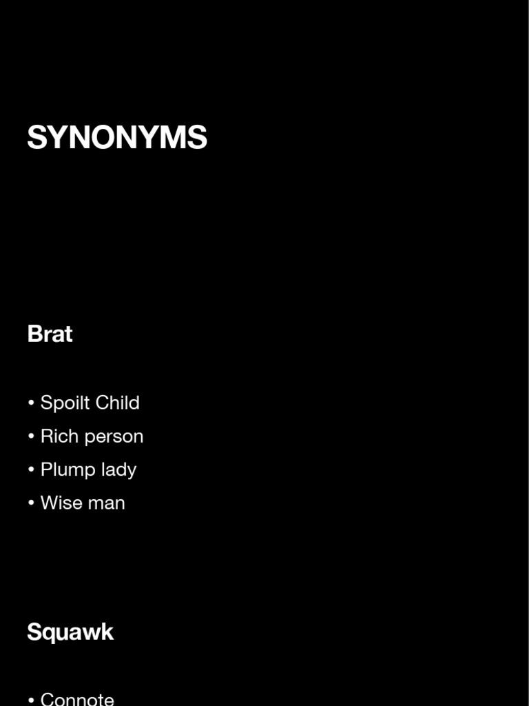 Comprehensive List of Synonyms | PDF
