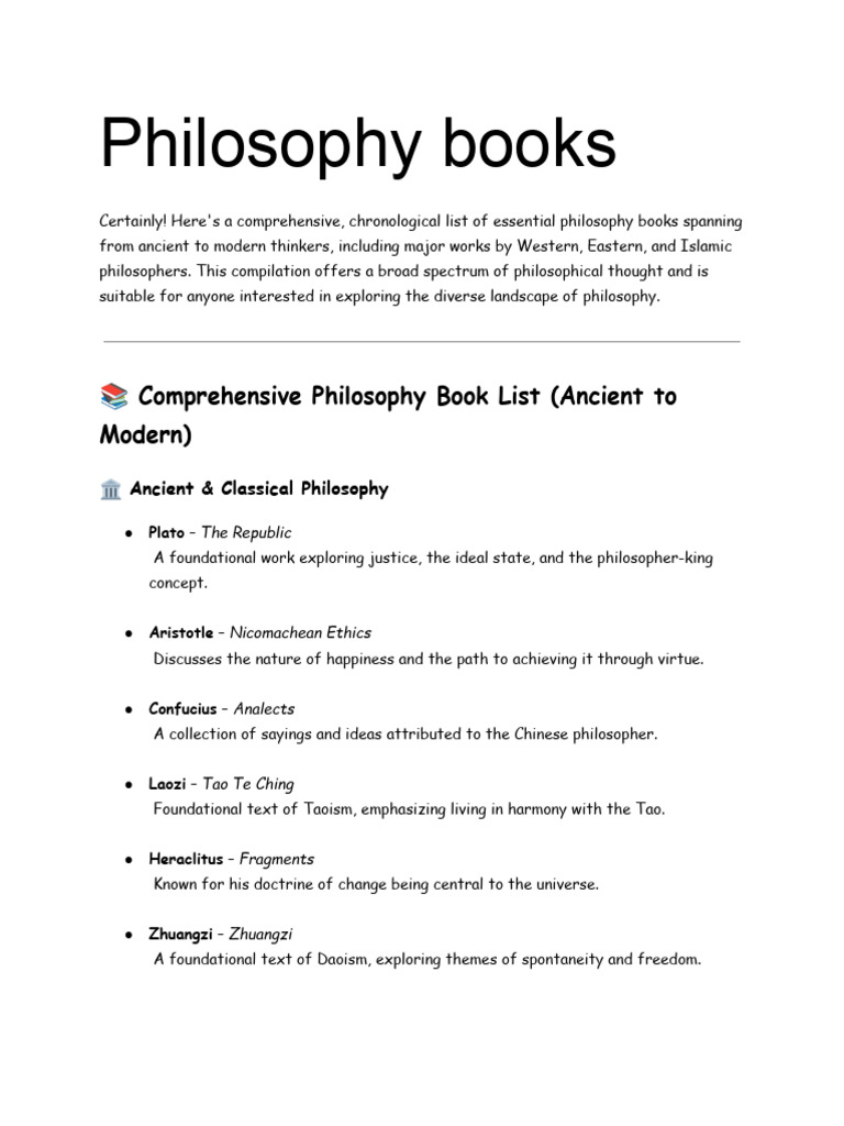 Essential Philosophy Book List | PDF | Metaphysics | Reason