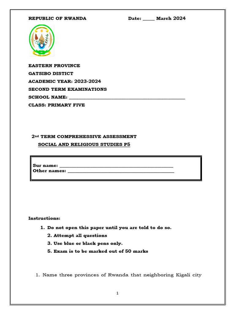 SRS P5 Exam | PDF | Old Testament Books | Torah Books