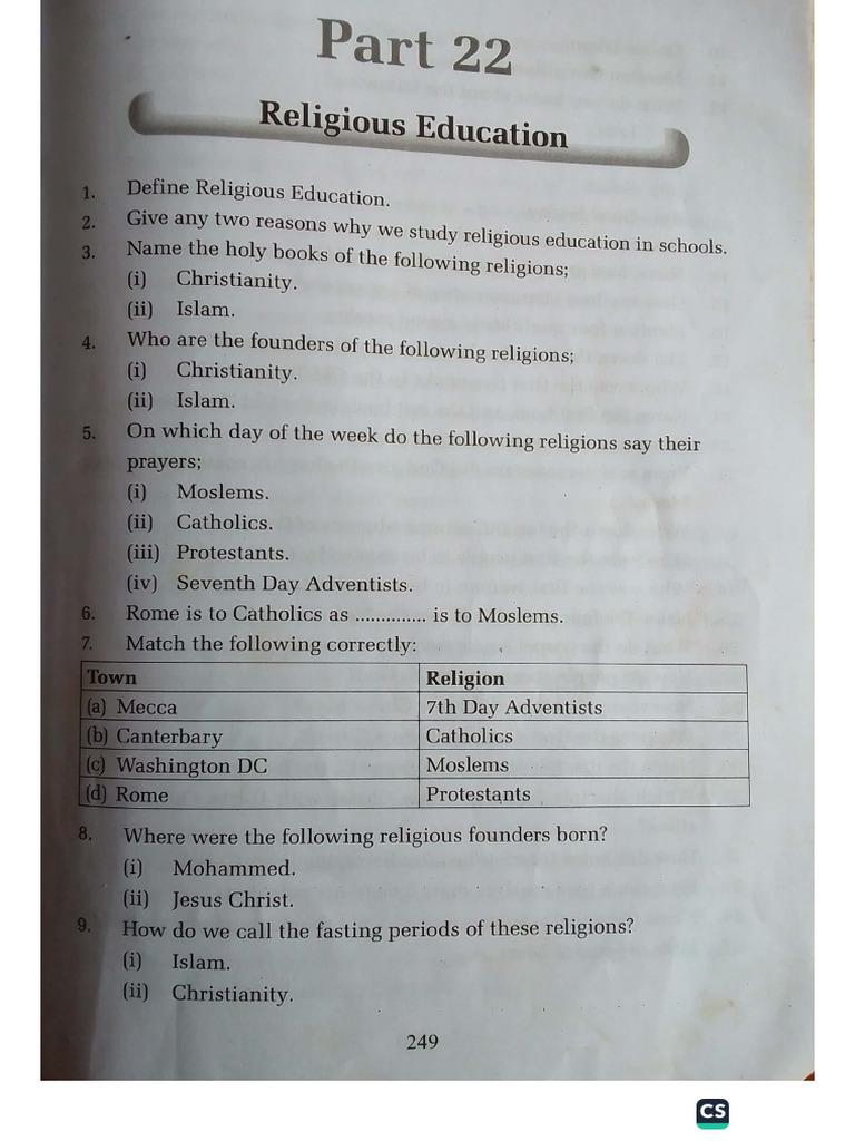 Srs Religious Question and Answer | PDF