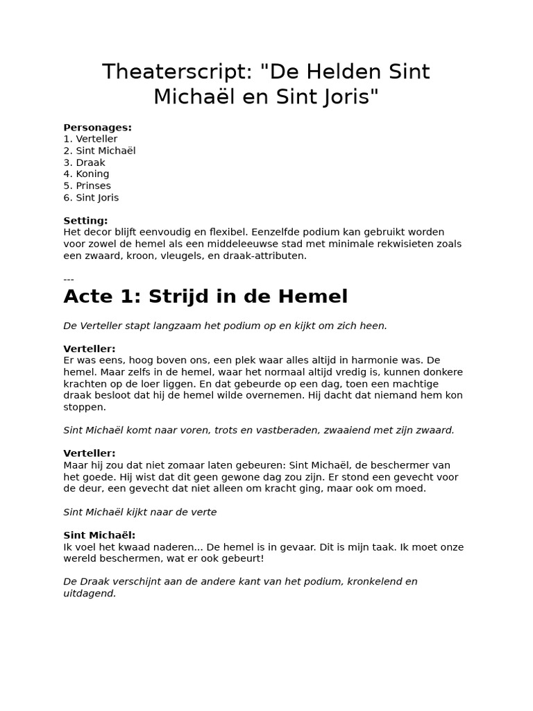Theaterscript St Michael | PDF