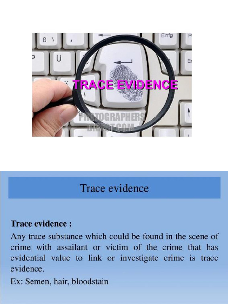 Trace evidence (1) | PDF | Dna Profiling | Forensic Science