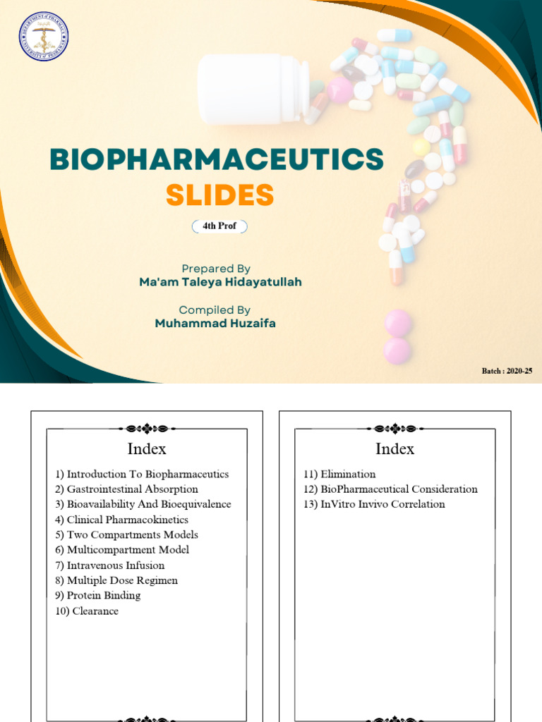 BioPharmaceutics Slides | PDF | Digestion | Stomach