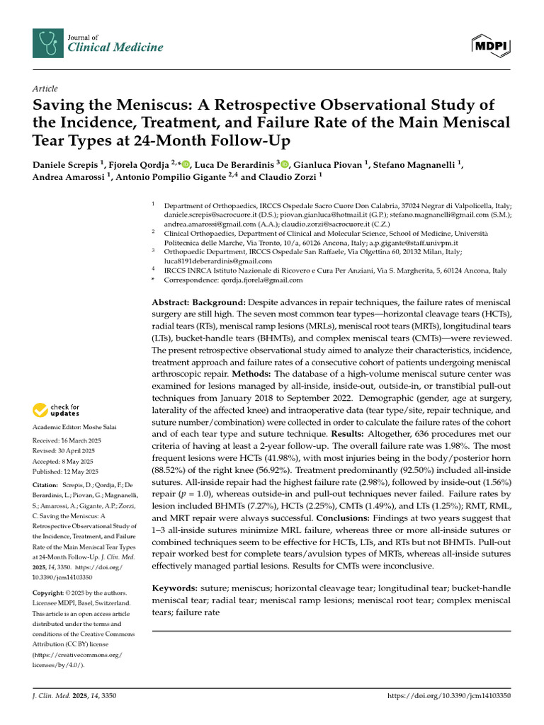 Marcos_jcm-14-03350 | PDF | Knee | Surgical Suture