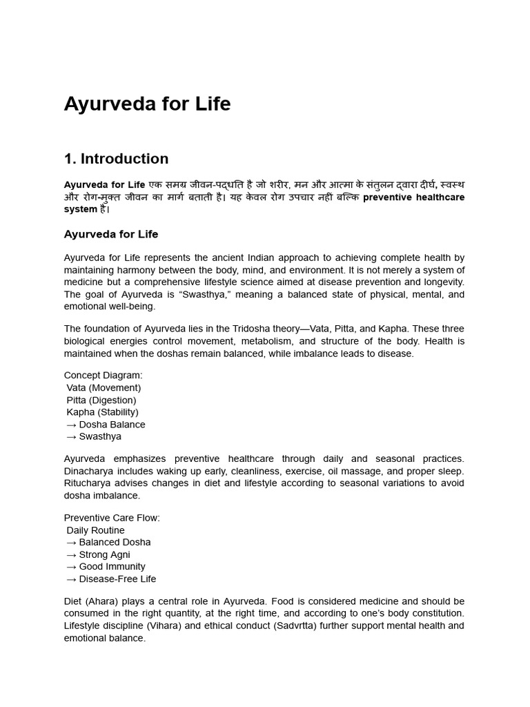 Ayurveda for Life | PDF | Ayurveda | Medicine