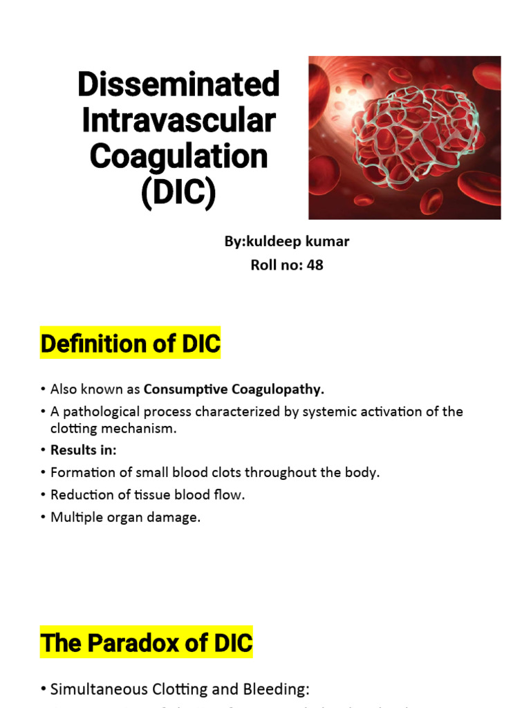 Disseminated Intravascular Coagulation (DIC) | PDF | Coagulation ...
