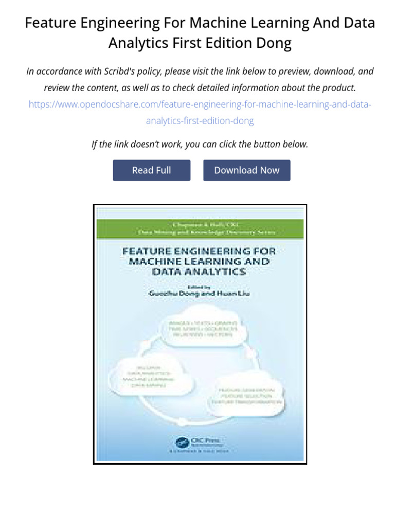 Feature Engineering for Machine Learning and Data Analytics First Edition Dong | PDF | Machine ...