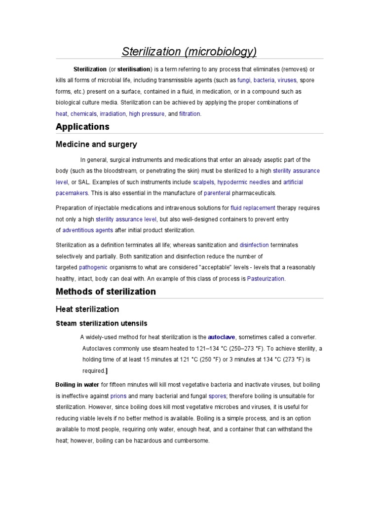 Sterilization | Sterilization (Microbiology) | Disinfectant