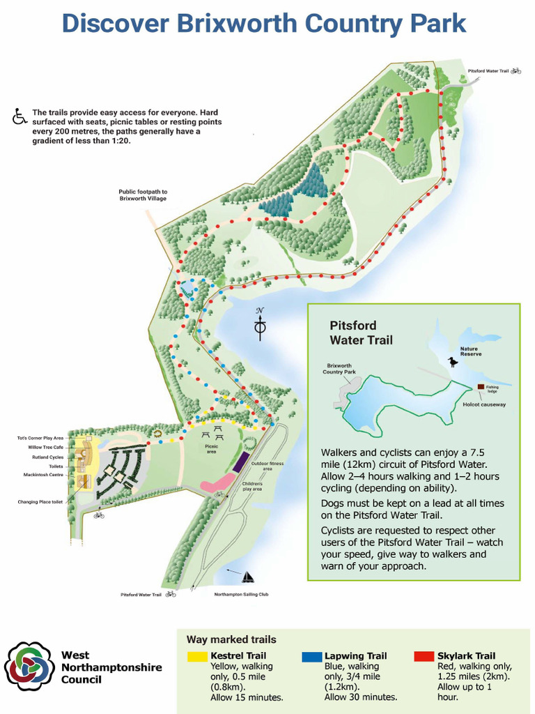 Brixworth Country Park Map | PDF | Trail | Hiking