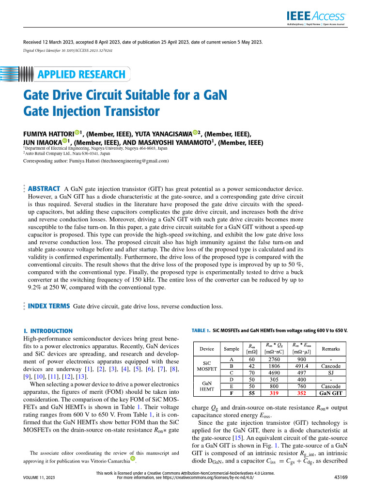 GaN GIT Gate Drive Circuit Design | PDF | Field Effect Transistor ...