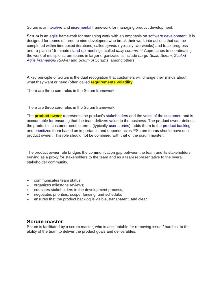 Understanding Scrum Framework Basics | PDF | Scrum (Software ...