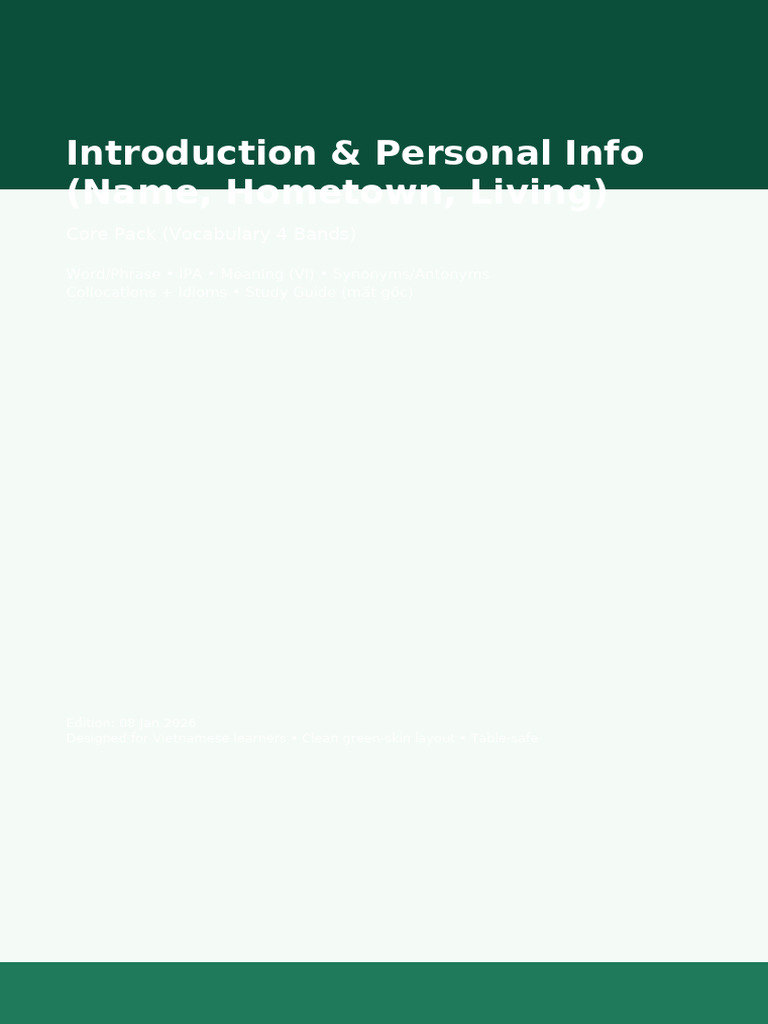 Introduction_PersonalInfo_CORE_MasterPack | PDF