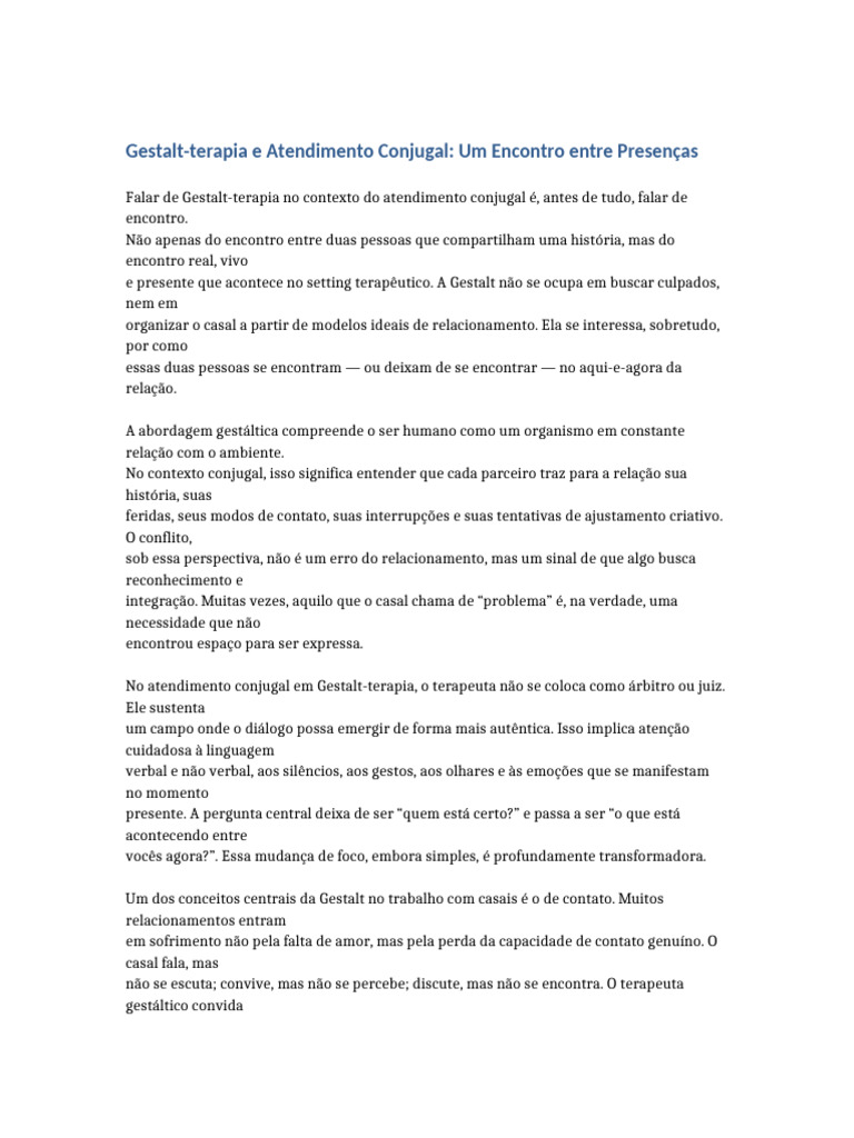 Gestalt_e_Atendimento_Conjugal | PDF | Terapia Gestalt | Conceitos ...