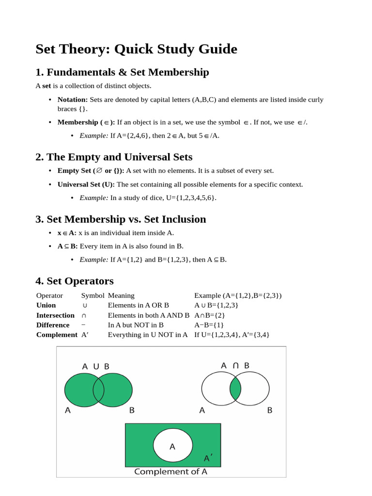 Sets Theory | PDF | Set (Mathematics) | Element (Mathematics)