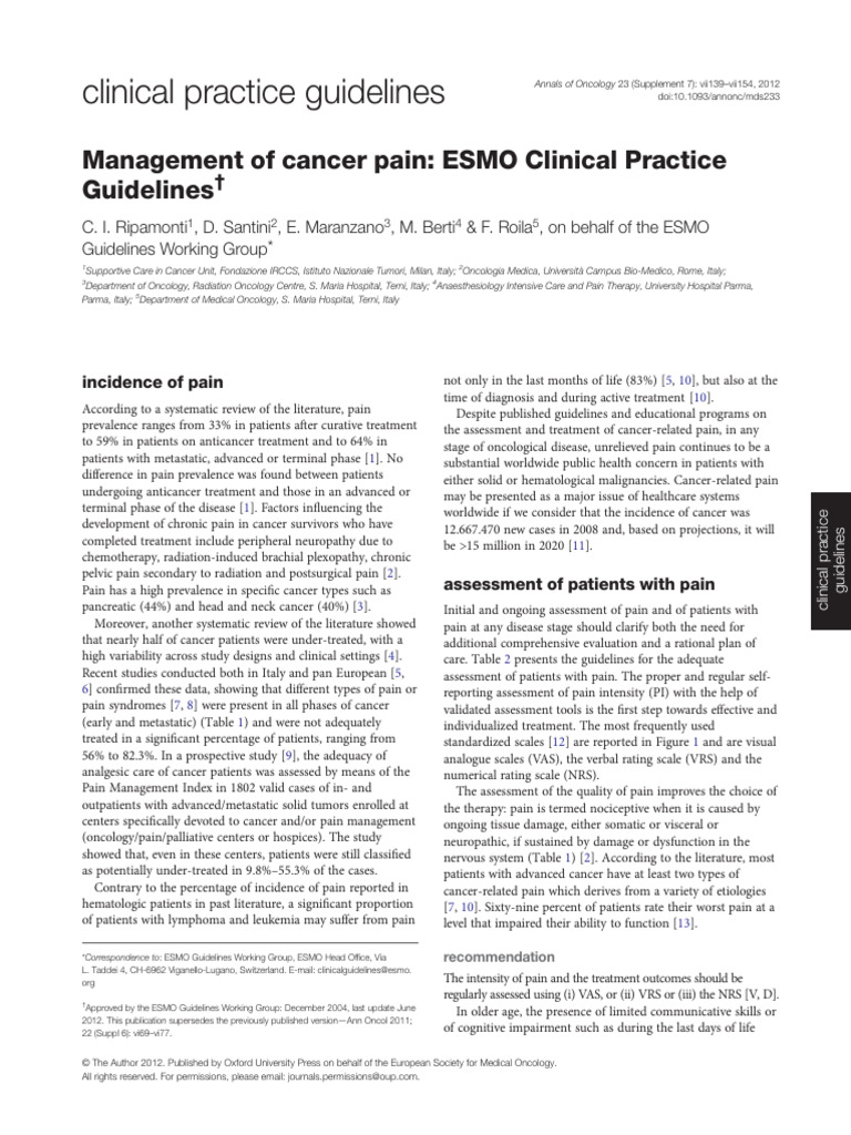 Session 04-Management of Pain 02-Reading material-ESMO guidelines for ...