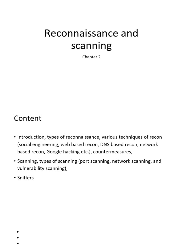 Reconnaissance and Scanning Techniques | PDF | Domain Name System ...