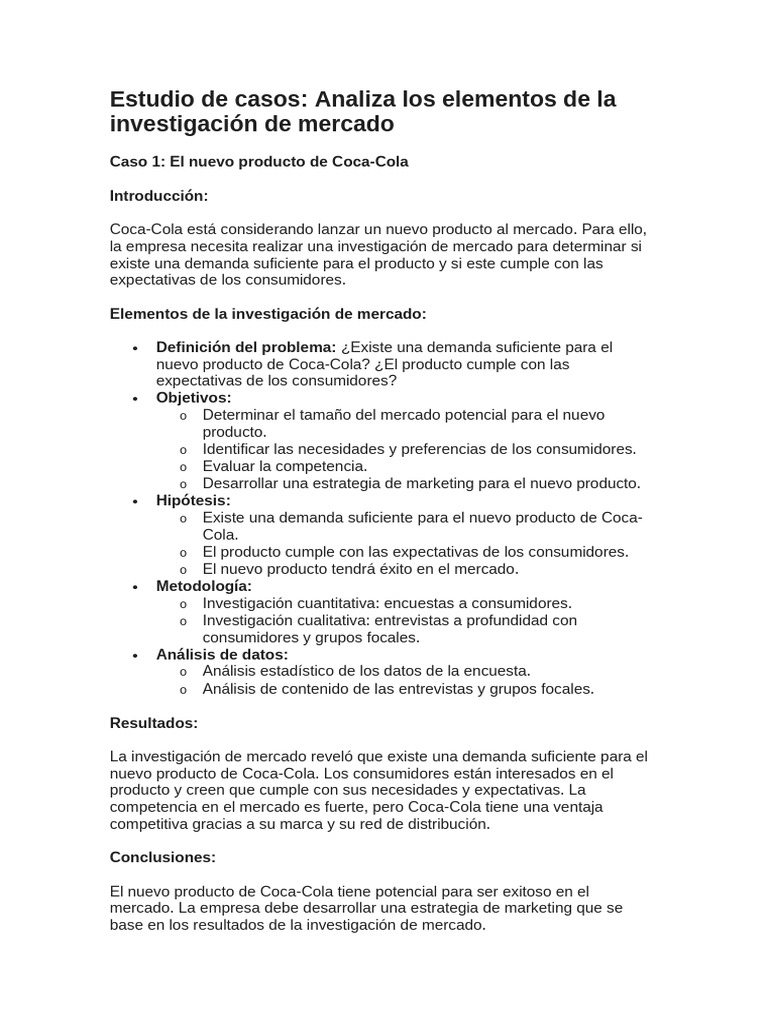 Material estudio de casos 2do BTM | PDF | Investigación de mercado ...