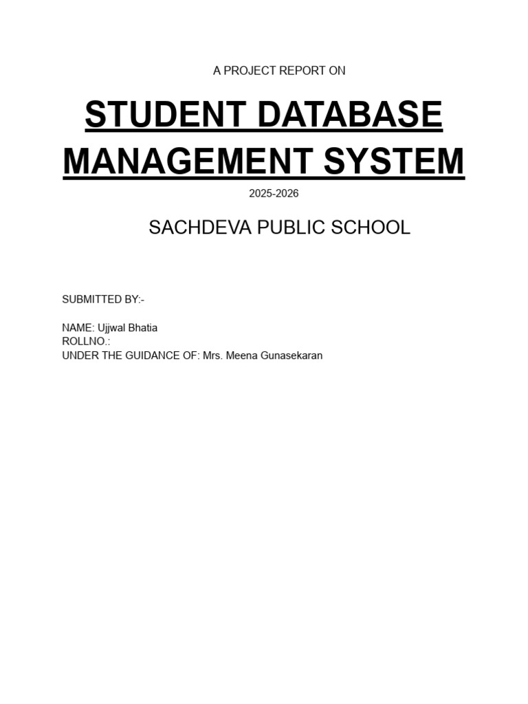 Student Database Management System Report | PDF | Python (Programming ...