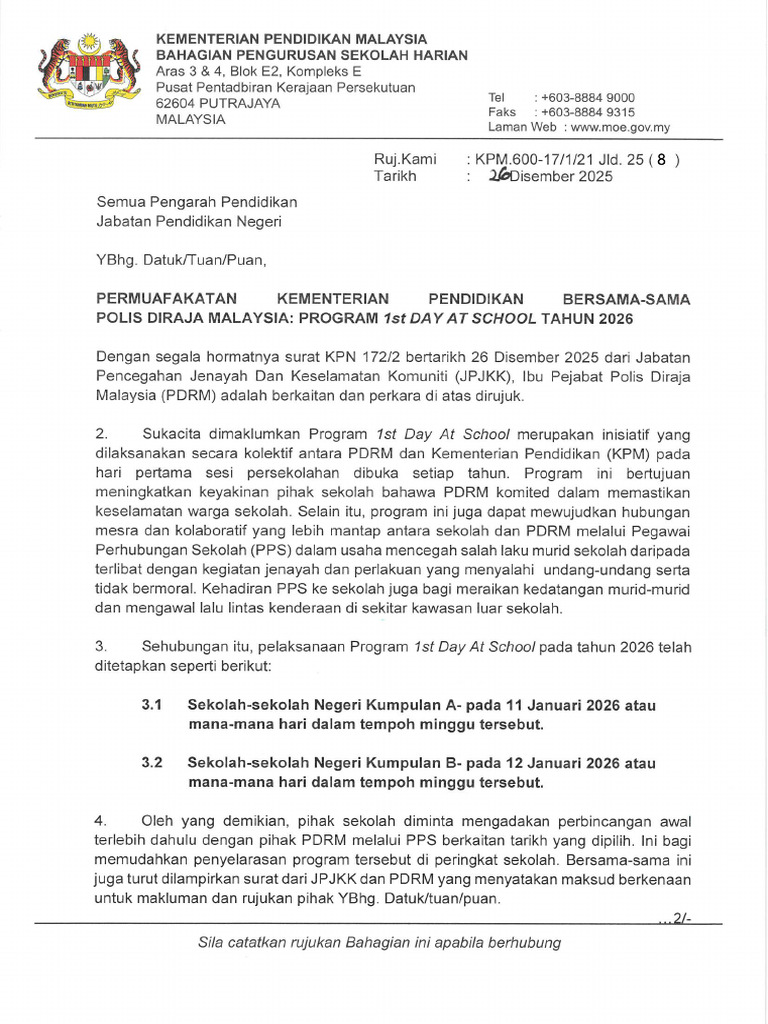 Pemuafakatan Kementerian Pendidikan Bersama-Sama PDRM | PDF