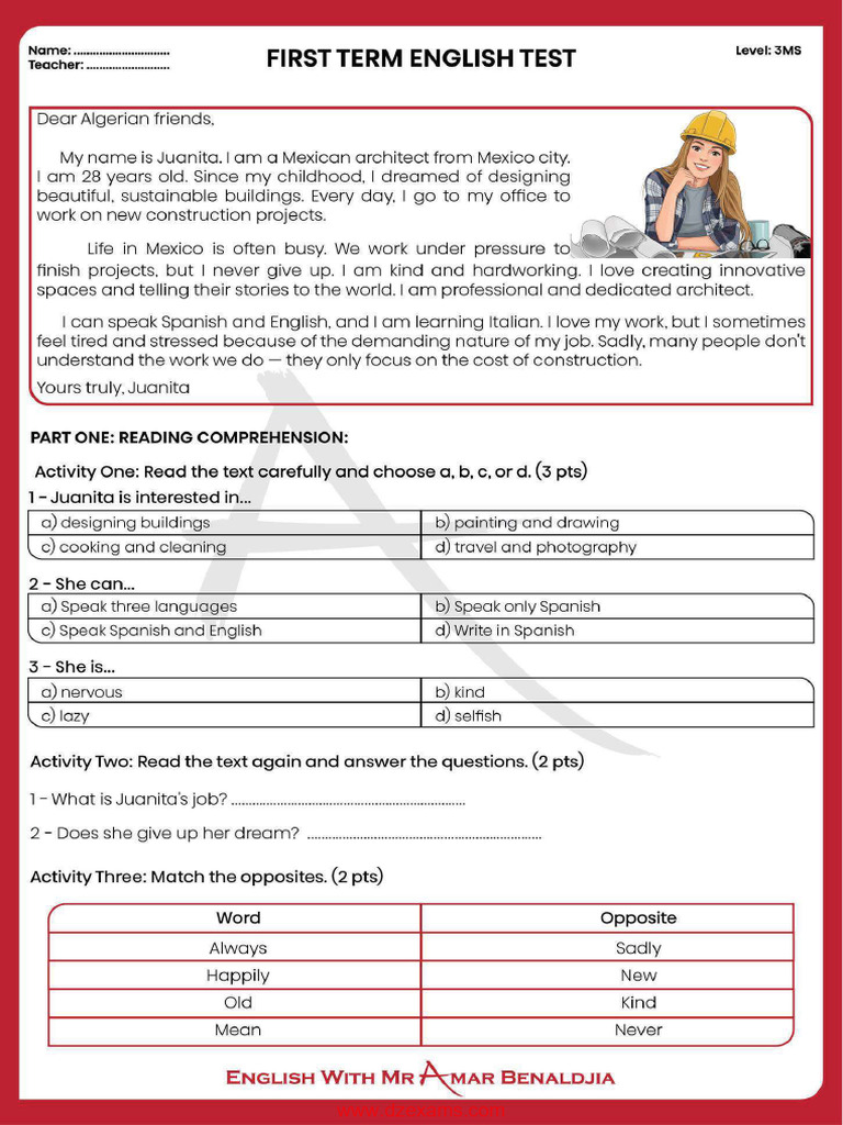 Dzexams 3am Anglais 873010 | PDF