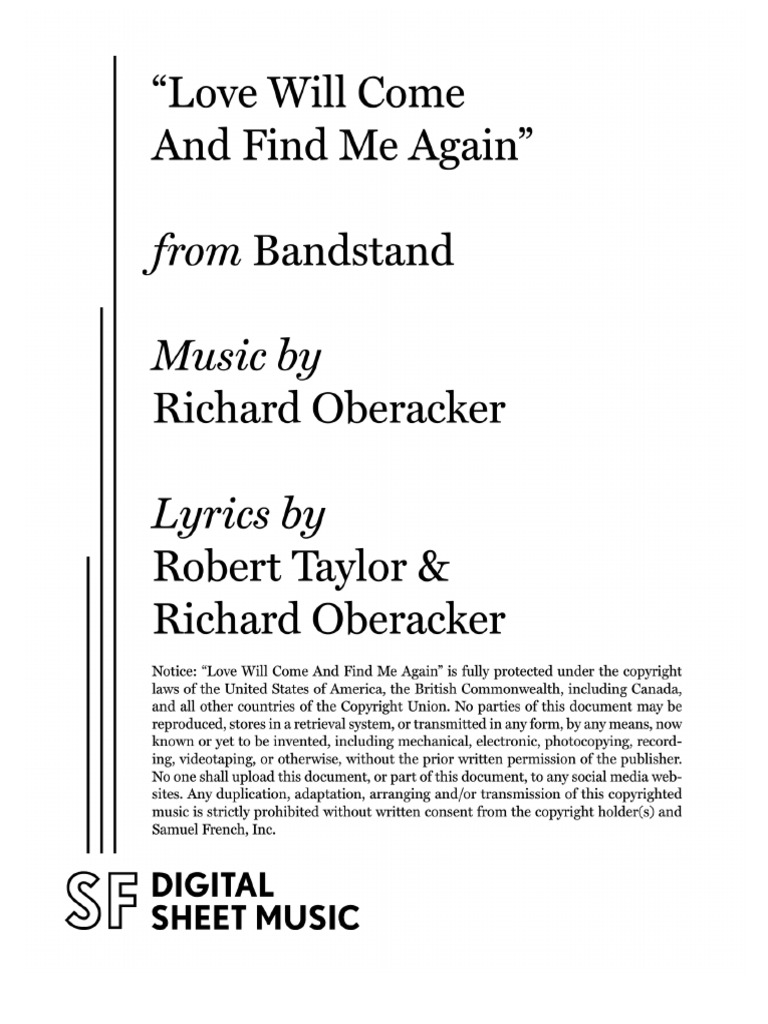 Love Will Come and Find Me Again | PDF