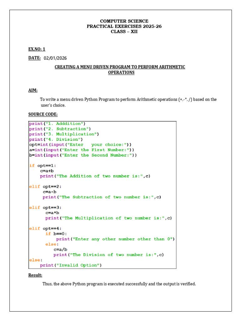 CLASS-12-Computer-Science-Practical-_Report-Files-2024-25 | PDF ...