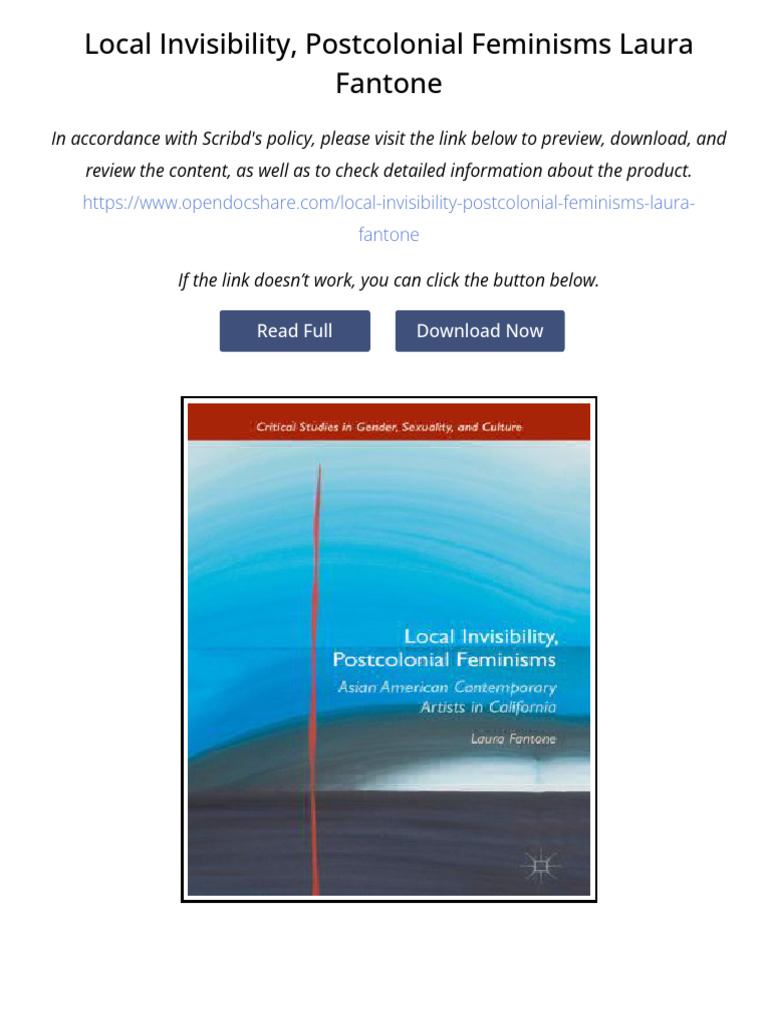 Local Invisibility, Postcolonial Feminisms Laura Fantone | PDF ...