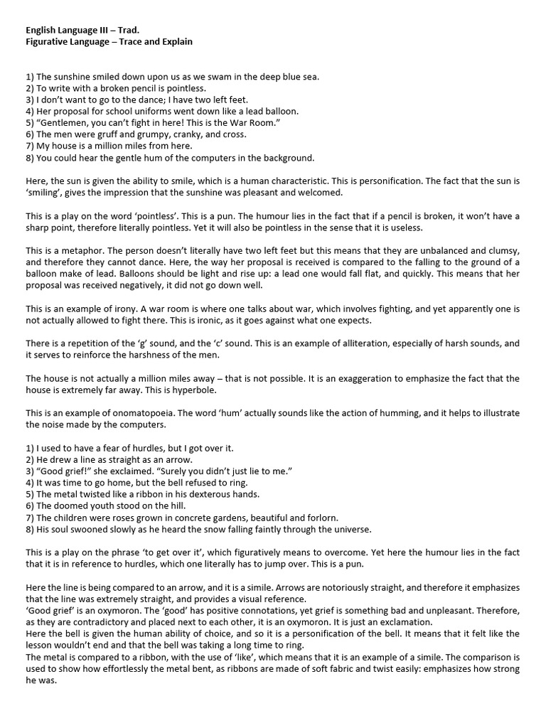 Figurative Language Explained: Examples & Analysis | PDF