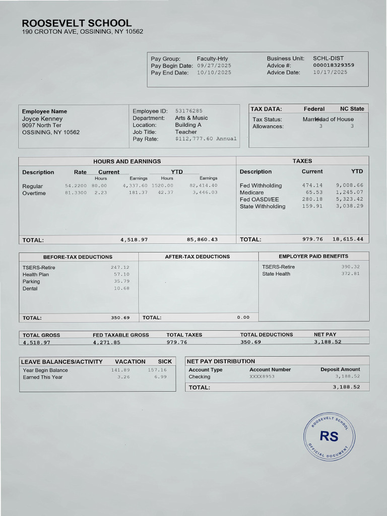 Paystub 2026-01-02 Kenney | PDF