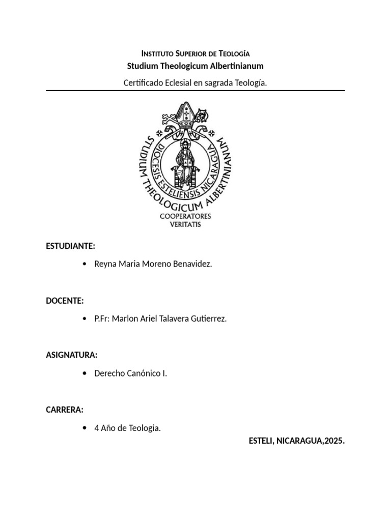Derecho Canonico | PDF | Derecho Canónico