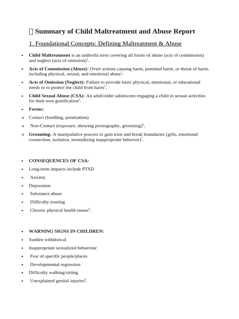 Child Maltreatment and Abuse Overview | PDF | Child Abuse | Child Neglect
