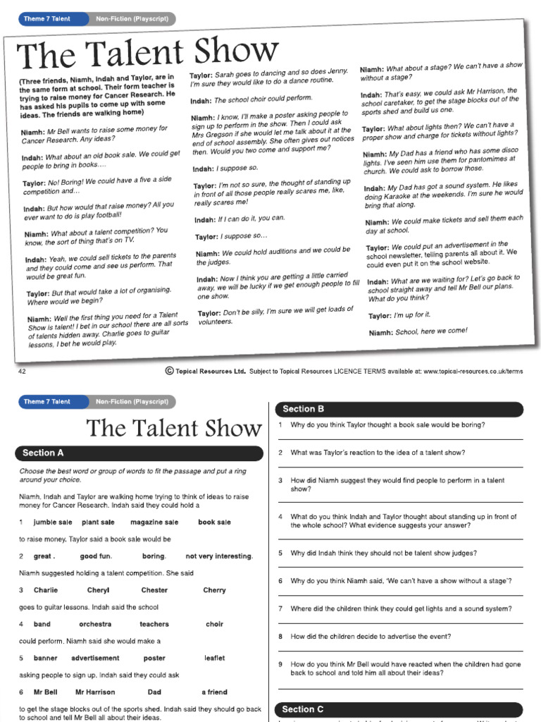 Nonfiction Playscript Year 6 | PDF