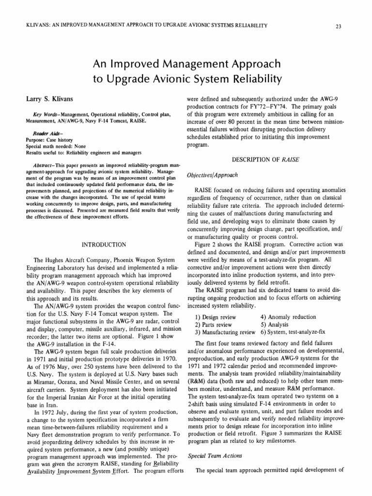Enhancing Avionic System Reliability Management | PDF | Reliability ...