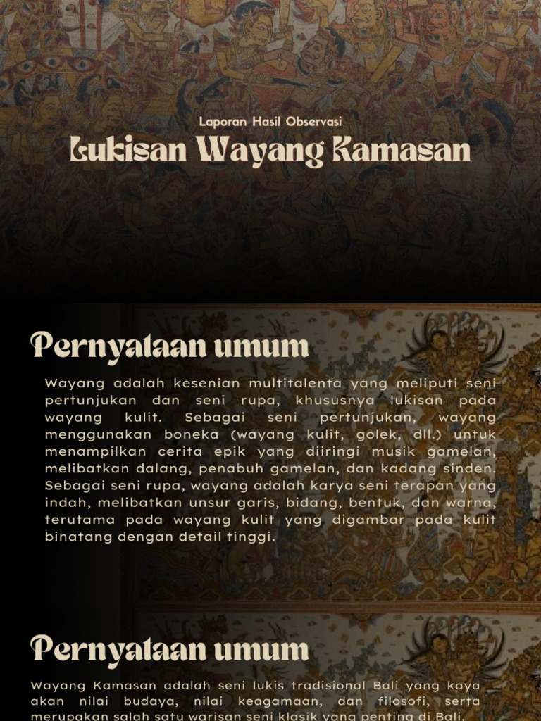 Lukisan Wayang Kamasan: Seni Tradisional Bali | PDF