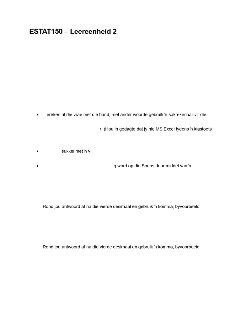 4 - Onderwerp 2 - Addisionele Oefeninge - Numeriese Beskrywende ...