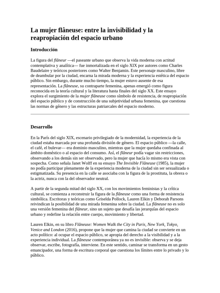 La Mujer Flâneuse | PDF