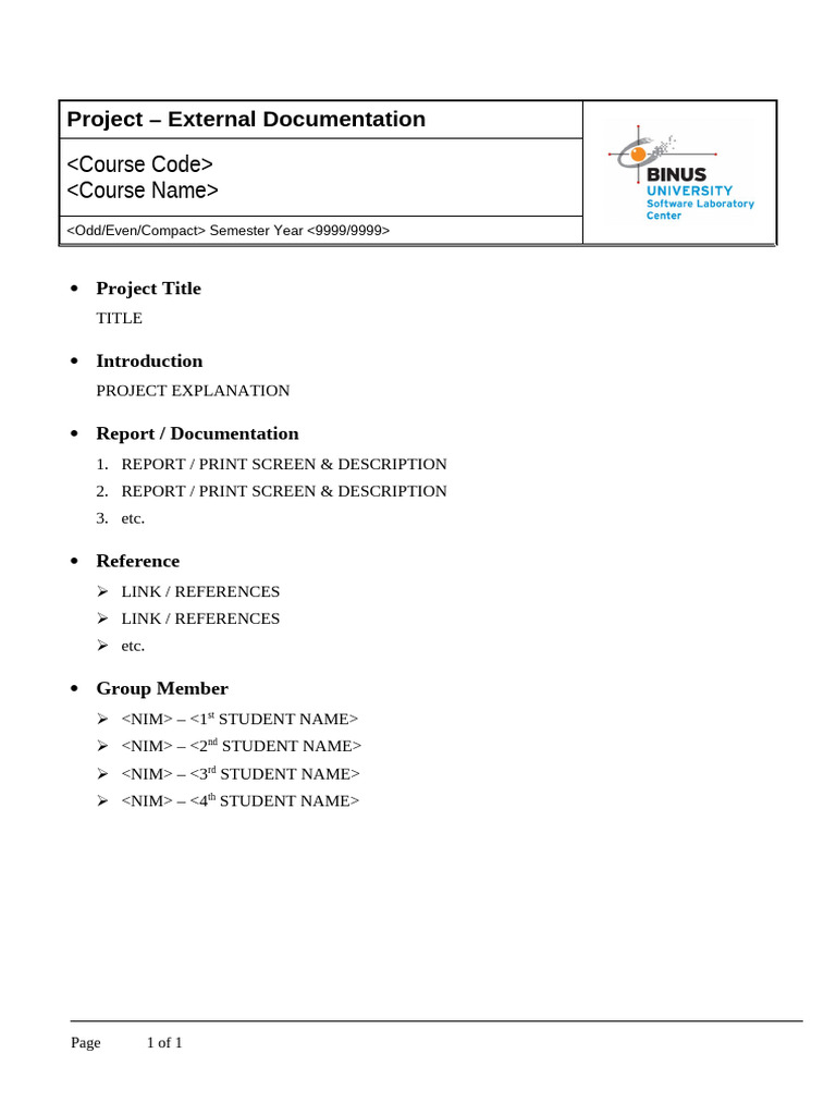 Template Documentation External | PDF