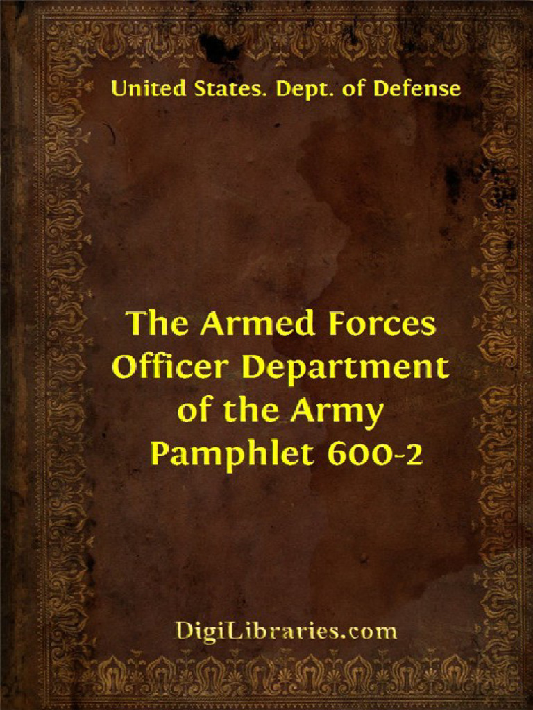 The Armed Forces Officer Department of The Army Pamphlet 600 2 | PDF ...