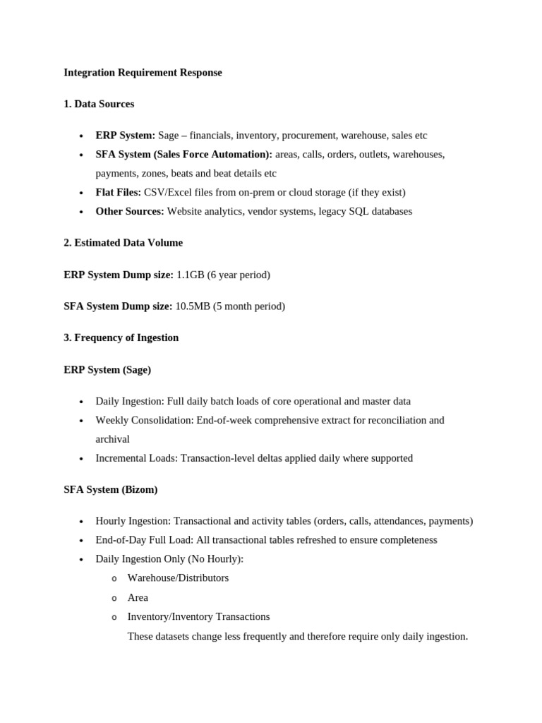 Integration Requirement Response Updated | PDF | Enterprise Resource ...