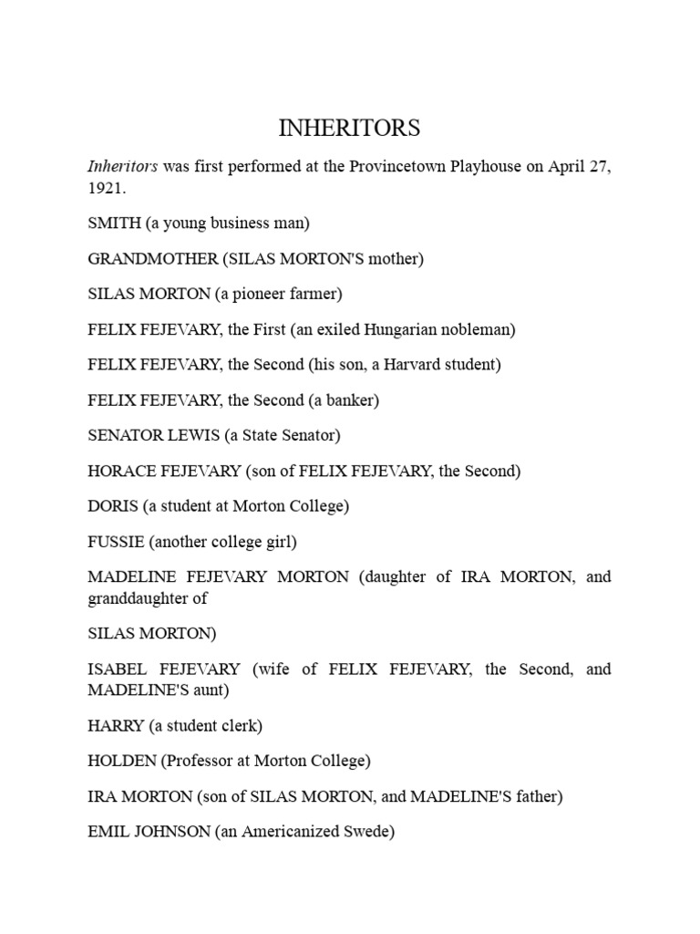 Glaspell-Inheritors | PDF