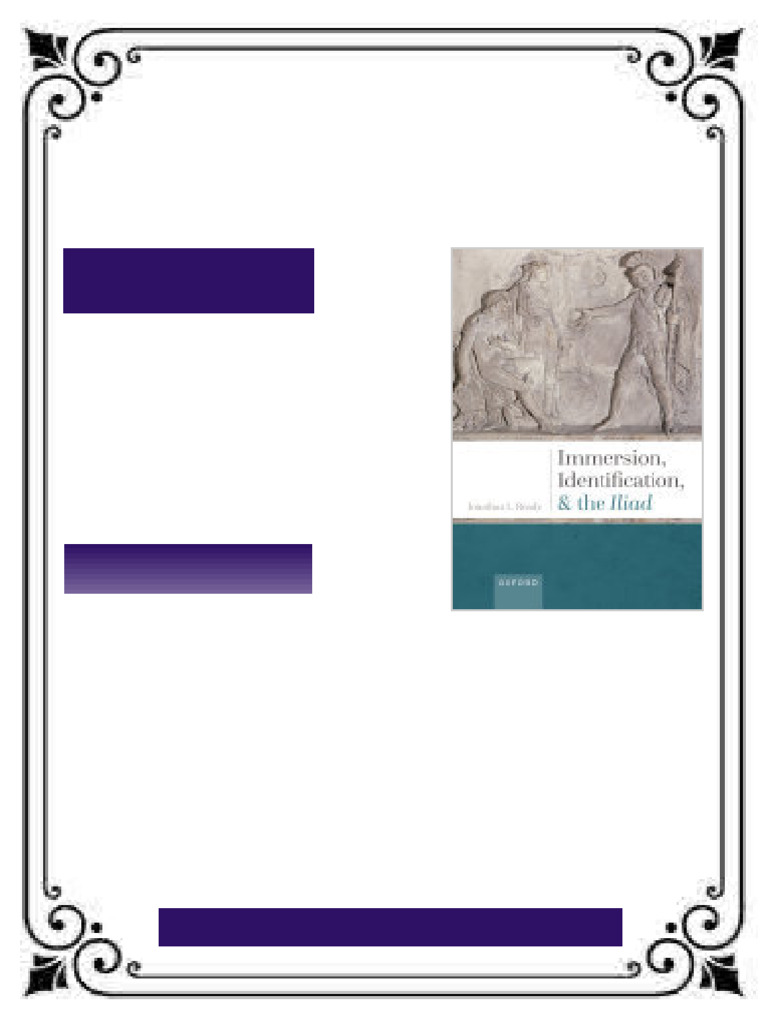Immersion, Identification, and the Iliad Jonathan L. Ready ebook ...