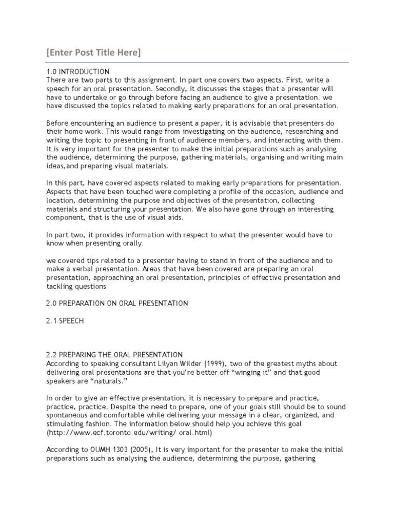 Effective Oral Presentation Guide | PDF | Nonverbal Communication ...