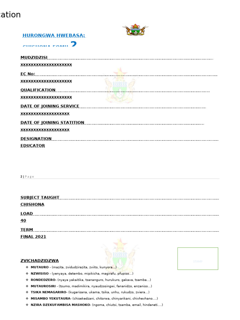 Shona Curriculum Guide for Form 2 | PDF | Languages | Foreign Language ...