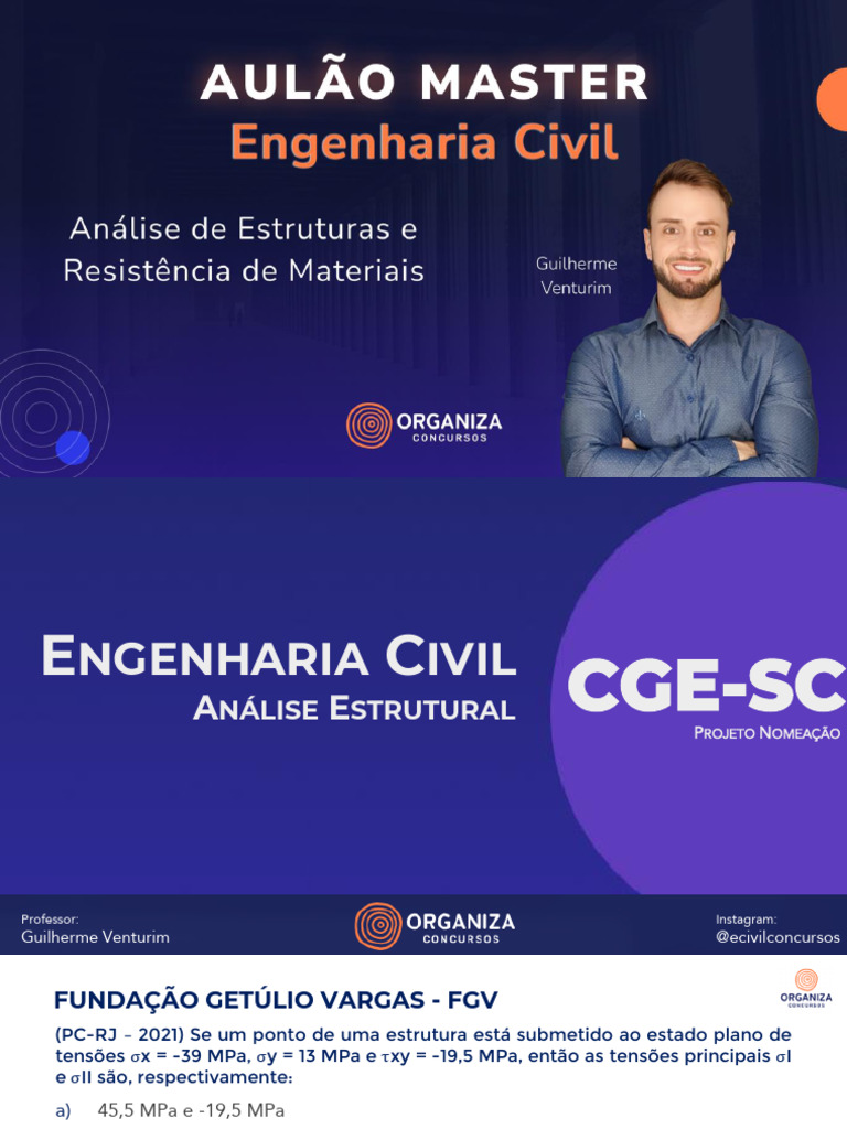 Análise de Estruturas e Resistência dos Materiais - Aulão [Aula Master] | PDF | Estresse ...