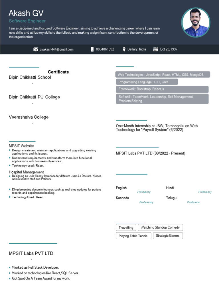 Akash Resume | PDF | Computing | Software Engineering