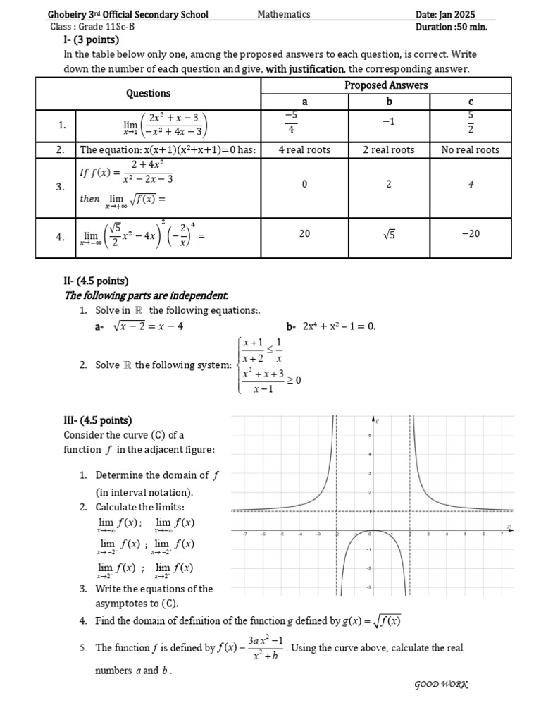 Grade 11 Math Exam Questions and Solutions | PDF | Function ...