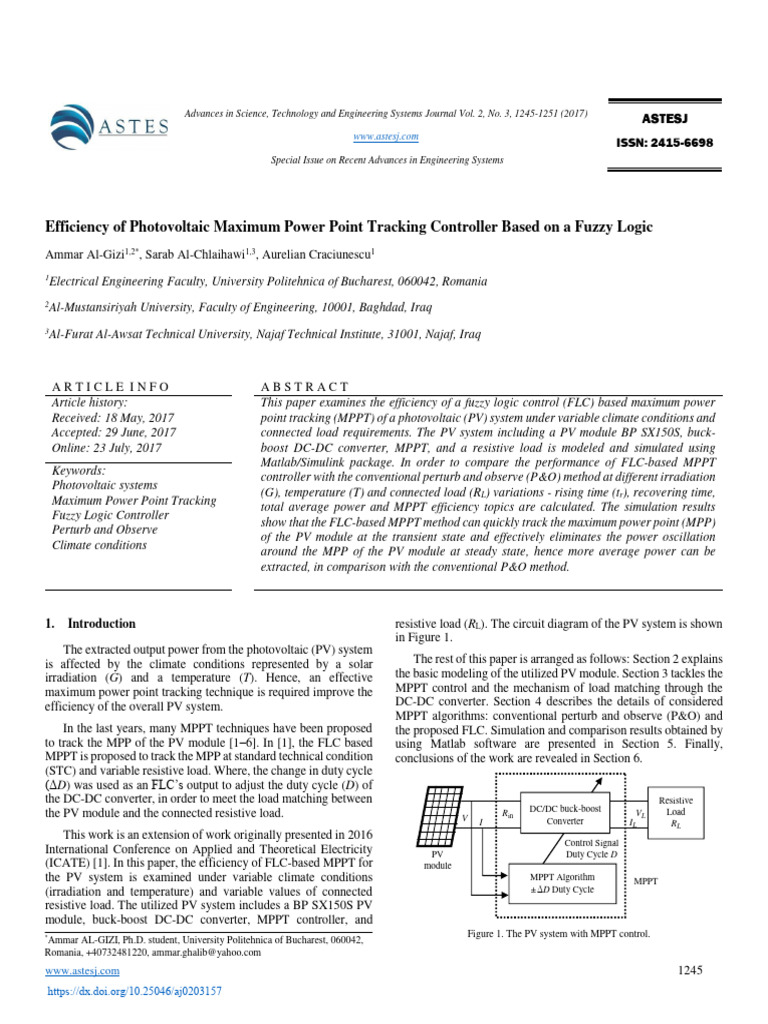 Efficiency of Photovoltaic Maximum Power | PDF | Photovoltaics ...