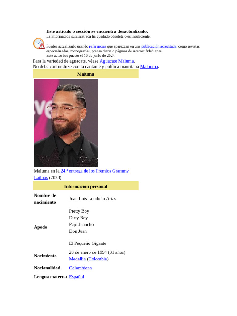 Biografía de Maluma: Éxitos y Orígenes | PDF | Música pop | Industria ...